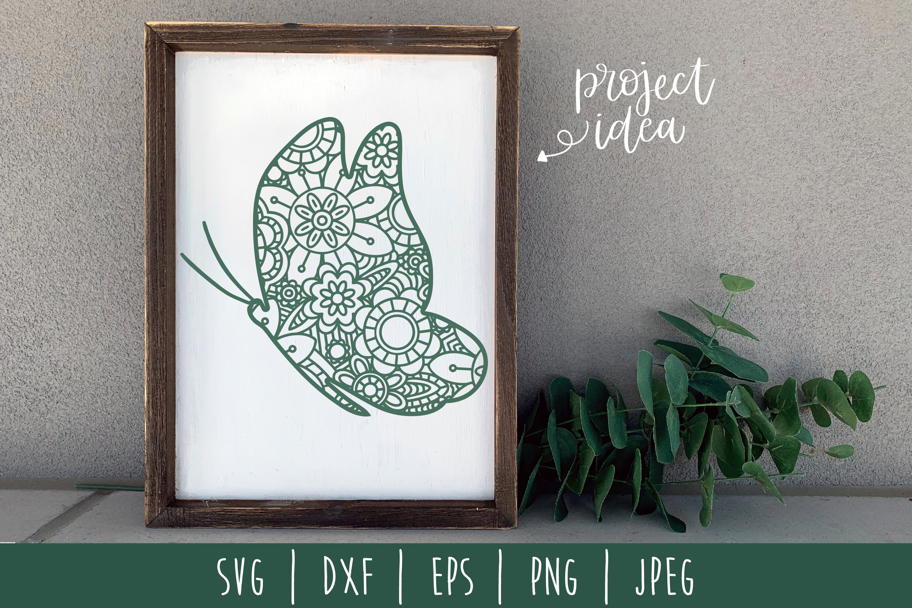 Butterfly Mandala Zentangle Bundle - Set of 7 SVG Cut File (digital ...