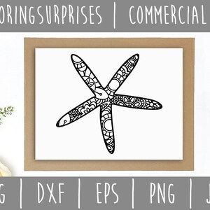 Starfish Mandala Zentangle SVG / Starfish Zentangle / Nautical Animal ...