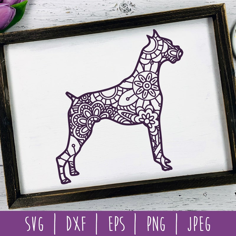 Boxer Mandala Svg - Etsy