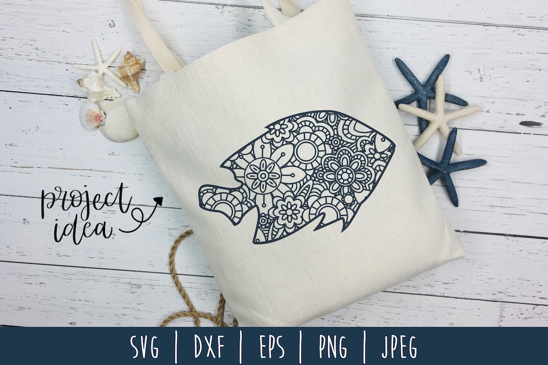 Fish Mandala Zentangle SVG Cut File (digital Download) - Etsy