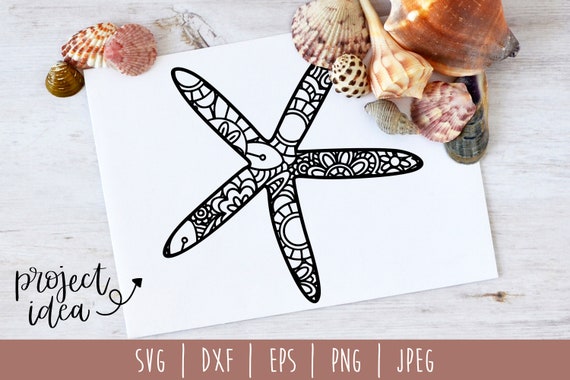 Starfish Mandala Zentangle SVG / Starfish Zentangle / Nautical - Etsy