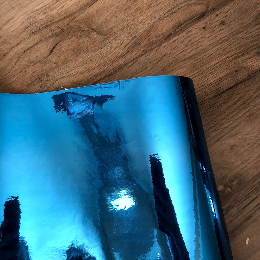 Light Blue Chrome Vinyl / Sky Adhesive Vinyl / Blue Foil Vinyl - Etsy