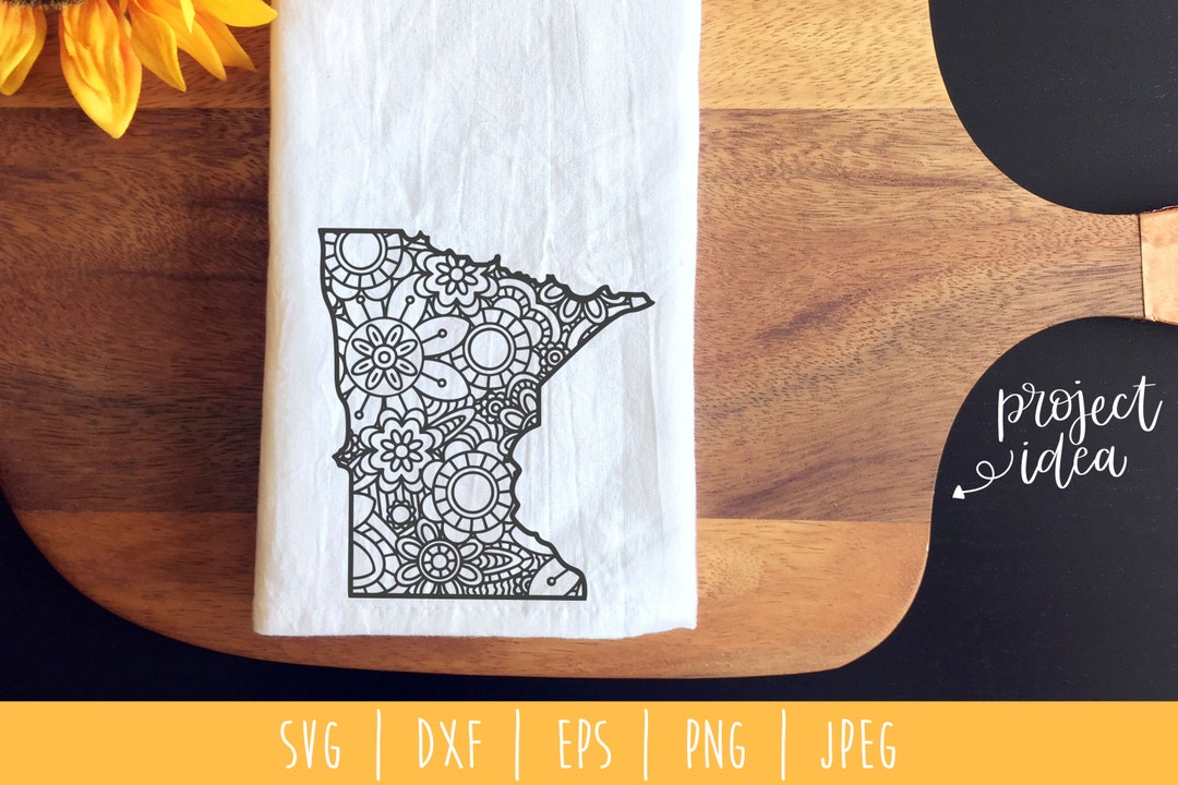 Minnesota State Mandala Zentangle SVG Cut File (digital Download) - Etsy