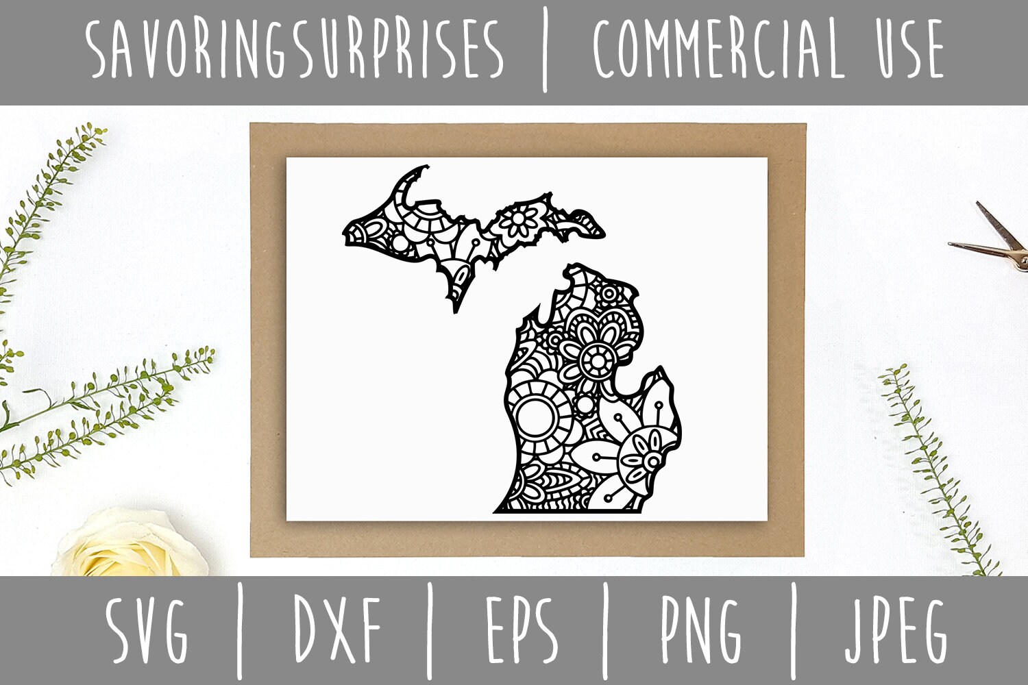 Michigan State Mandala Zentangle SVG / United States Mandala / | Etsy