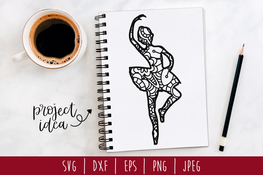 Ballerina Mandala Zentangle SVG / Dance Zentangle / Dancer / Ballerina ...