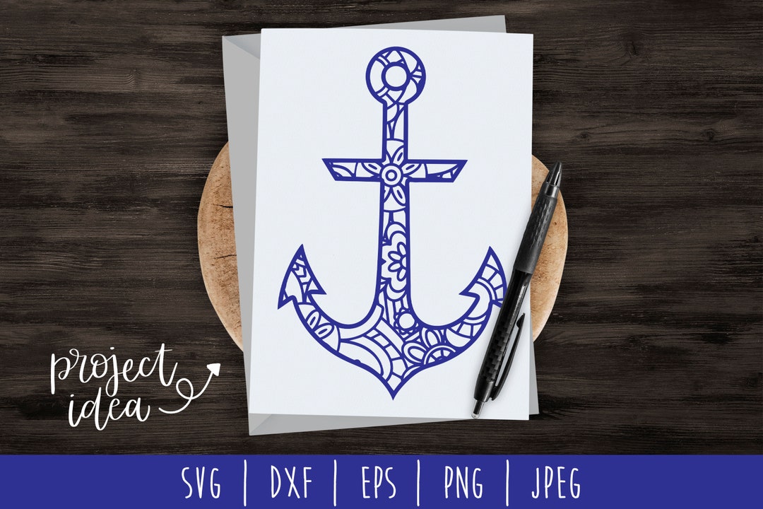 Anchor Mandala Zentangle SVG / Anchor Zentangle / Nautical Mandala ...
