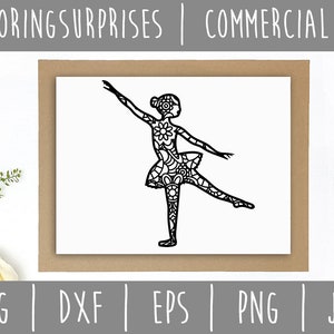 Ballerina Mandala Zentangle SVG / Dance Zentangle / Dancer / Ballerina ...