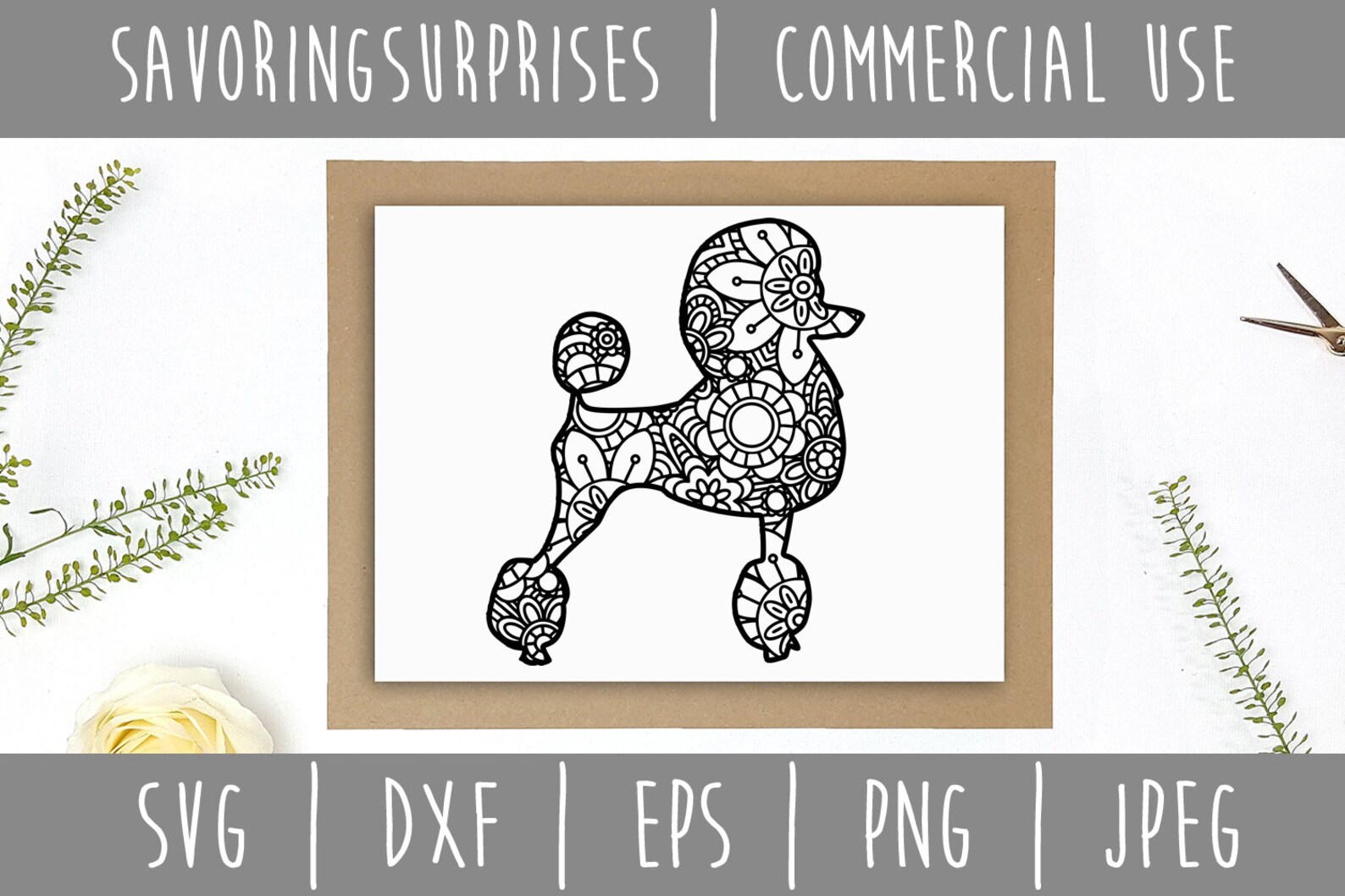 Poodle Mandala Zentangle SVG Cut File (digital Download) - Etsy