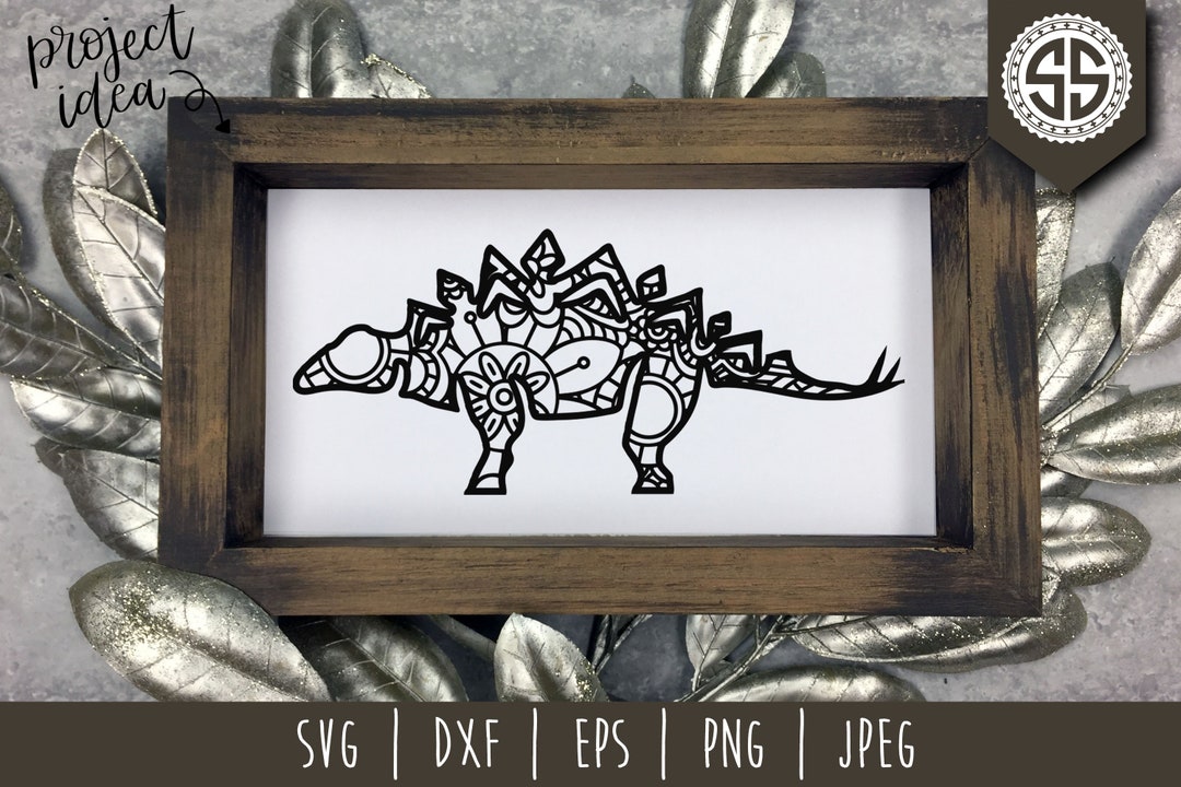 Dinosaur Mandala Zentangle SVG / Boy Dinosaur Zentangle / Dino Cut File ...