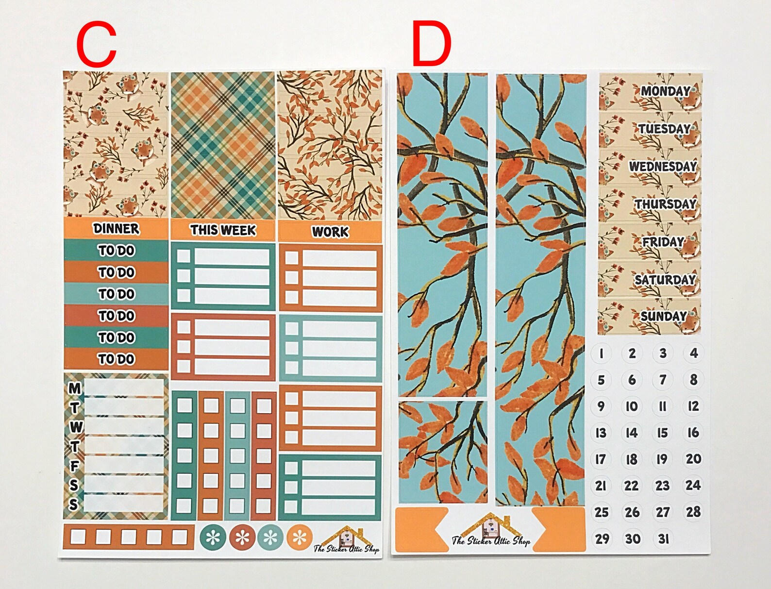 Fall Harvest Planner Sticker Kit Fall Weekly Planner Kit | Etsy