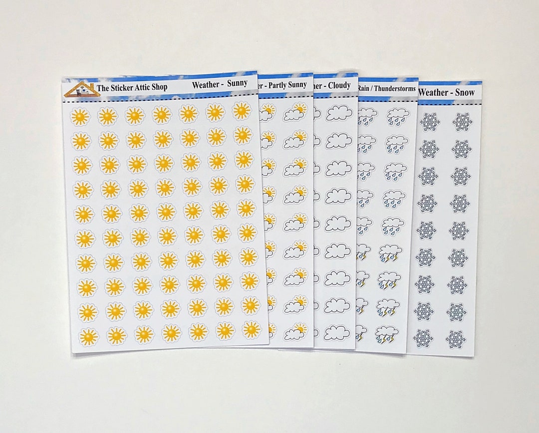 Tiny Weather Planner Stickers / Weather Tracker / Daily Weather ...