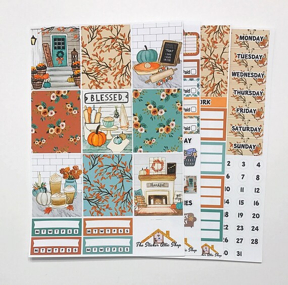Fall Harvest Planner Sticker Kit Fall Weekly Planner Kit | Etsy