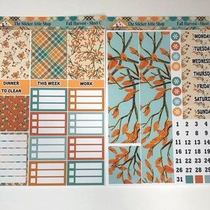 Fall Harvest Planner Sticker Kit, Fall Weekly Planner Kit, Fall ...