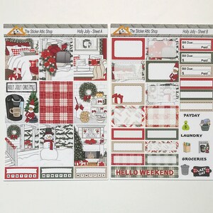 Holly Jolly Christmas Planner Sticker Kit, Christmas Weekly Planner Kit ...