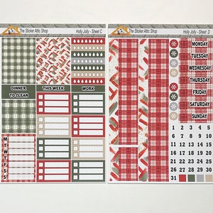 Holly Jolly Christmas Planner Sticker Kit, Christmas Weekly Planner Kit ...