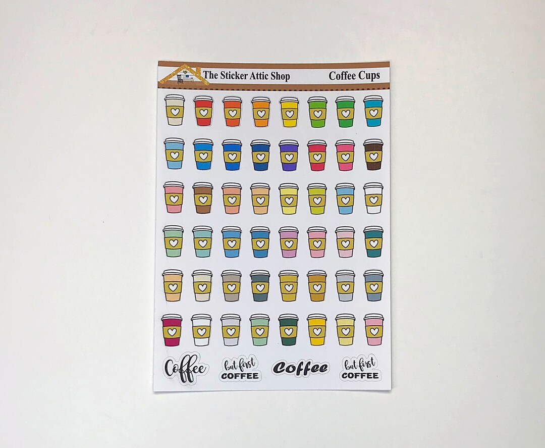 Coffee Planner Stickers Coffee Addict Stickers Coffee Cup - Etsy