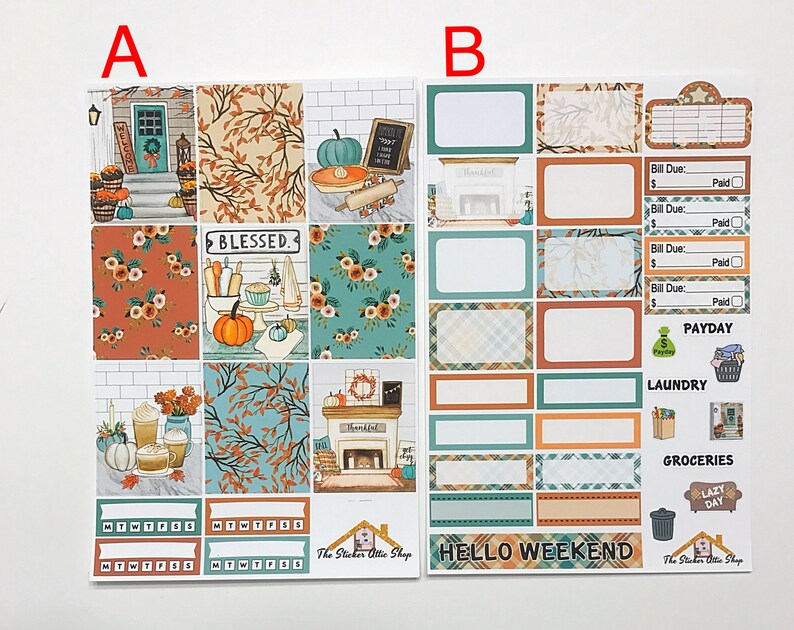 Fall Harvest Planner Sticker Kit Fall Weekly Planner Kit | Etsy