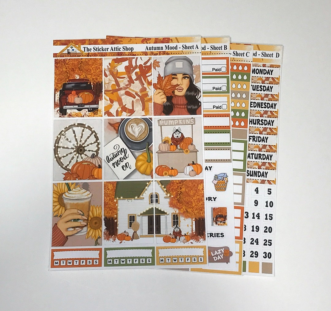 Autumn Mood Harvest Planner Sticker Kit Fall Weekly Planner - Etsy