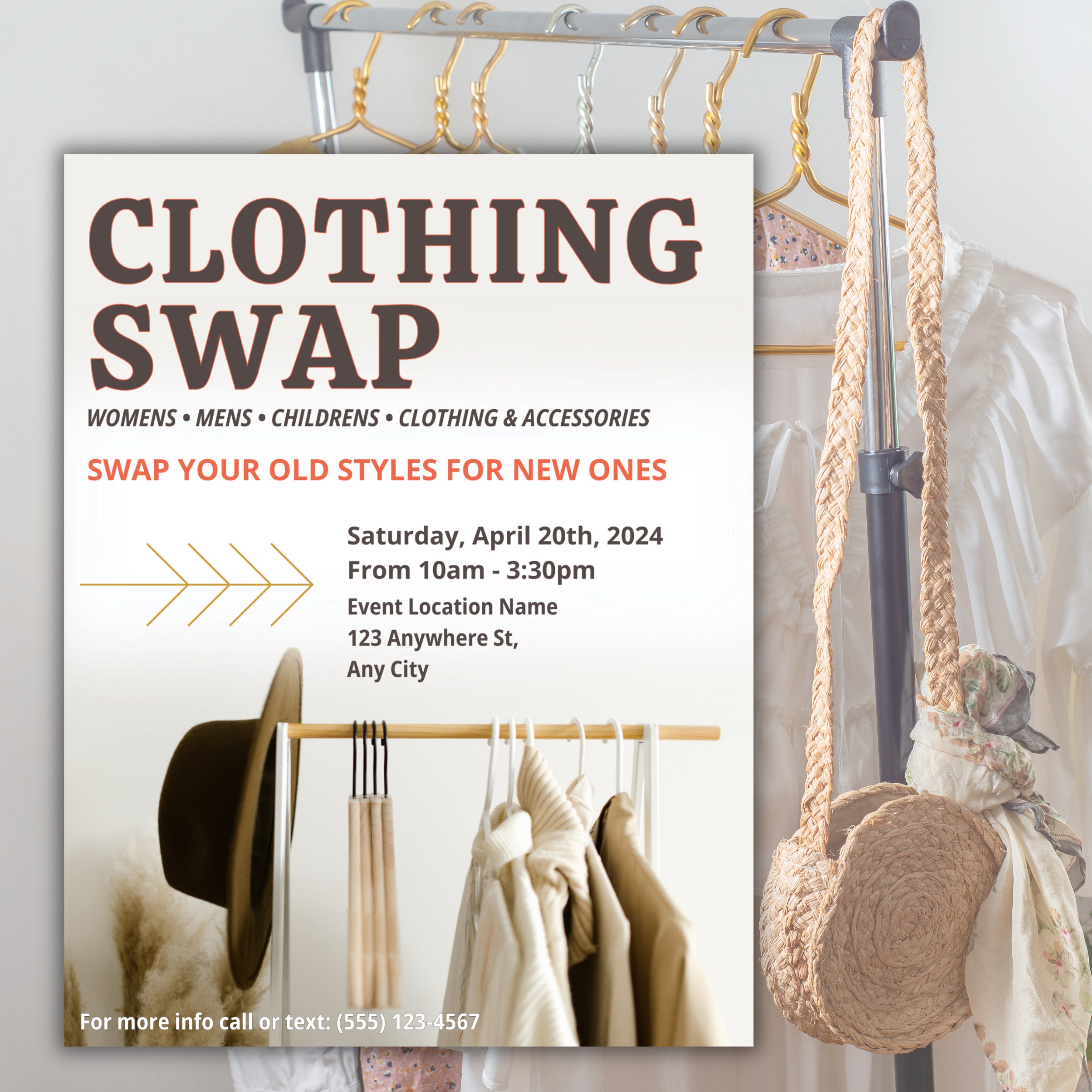 Clothing Swap Invite Flyer Template Advertise Community Event ...