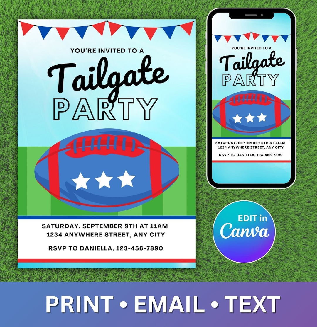 Game On! Football Tailgate Party Template Flyer Invite - Customize With ...