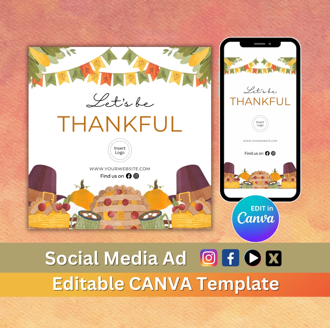 Thanksgiving Social Media Post and Story Reels Marketing for Your ...