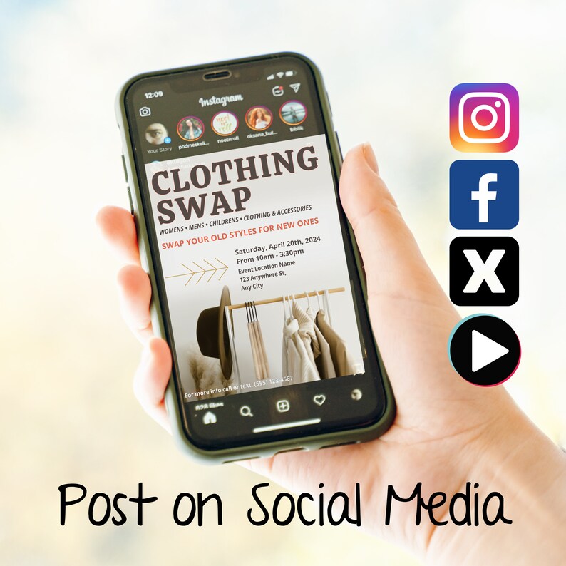 Clothing Swap Invite Flyer Template Advertise Community Event ...