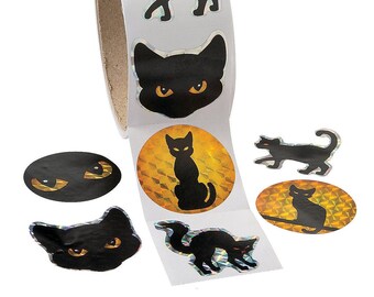 Black cat sticker | Etsy