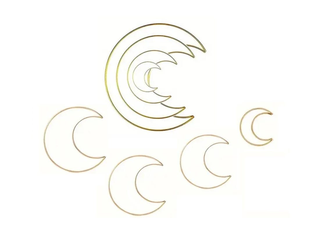 Crescent Moon Shape Hoop Frame/ 2 4 6 7 Inch/ Gold Metal Loop Wire ...