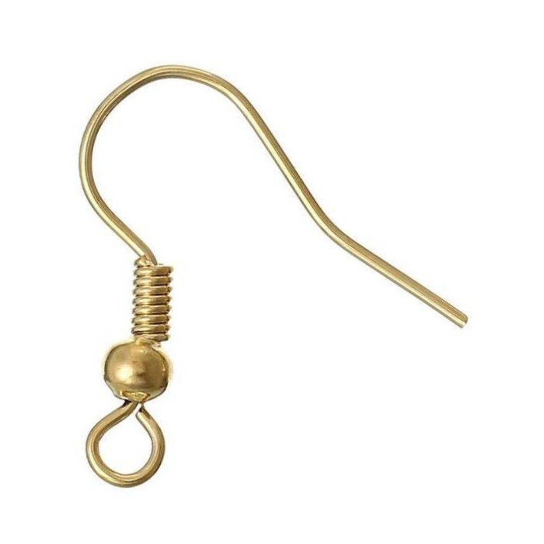 100- 500 BULK 18K GOLD Plated Earring Hooks, 18KGP Gold Fish Hook Ear ...