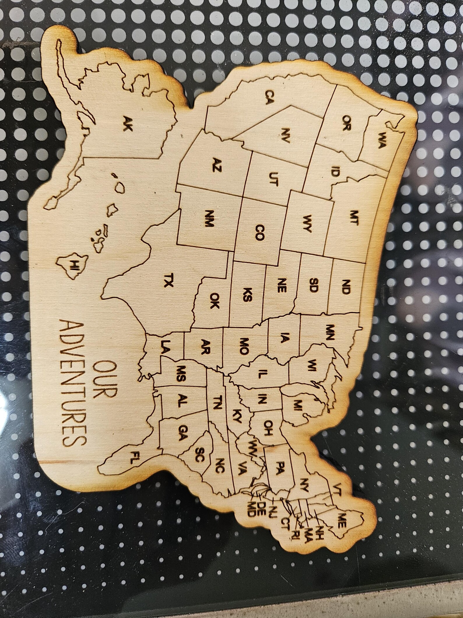 Custom USA Map Magnet or Ornament | Personalized State Travel Tracker ...