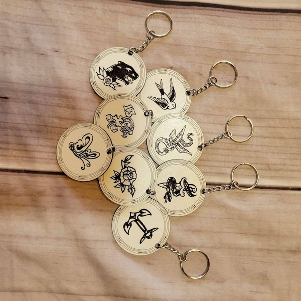 Vintage Keychain Tattoo - Etsy