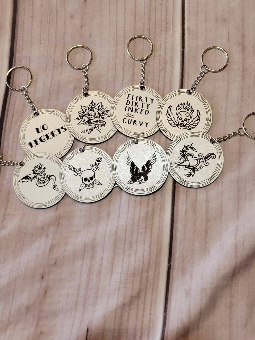 Vintage Tattoo Keychains | Flash Art Tattoo Keychain | Fun Unique Gift ...