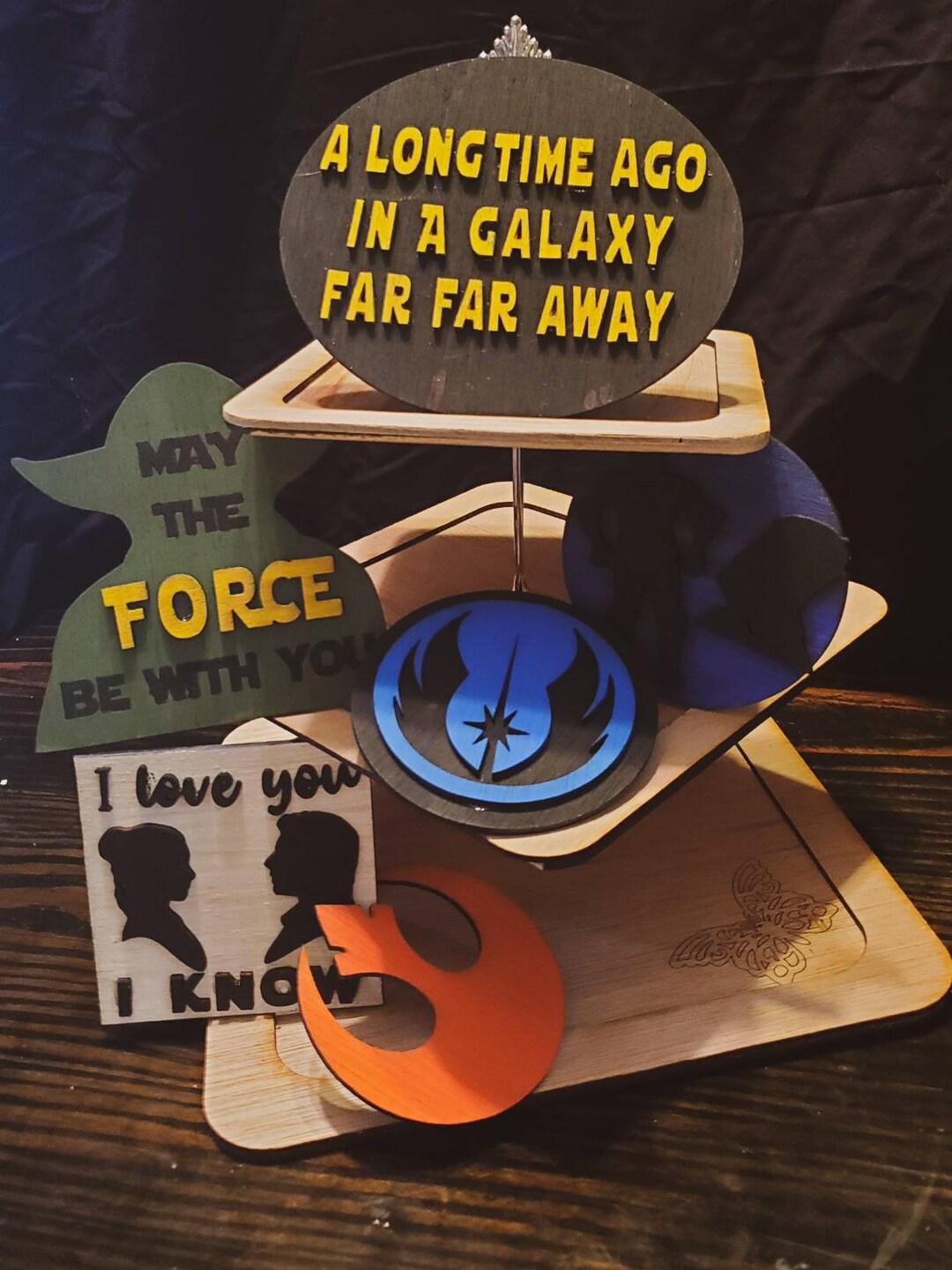 Star Wars Inspired Tiered Tray | Tier Tray Home Decor | Space Jedi ...