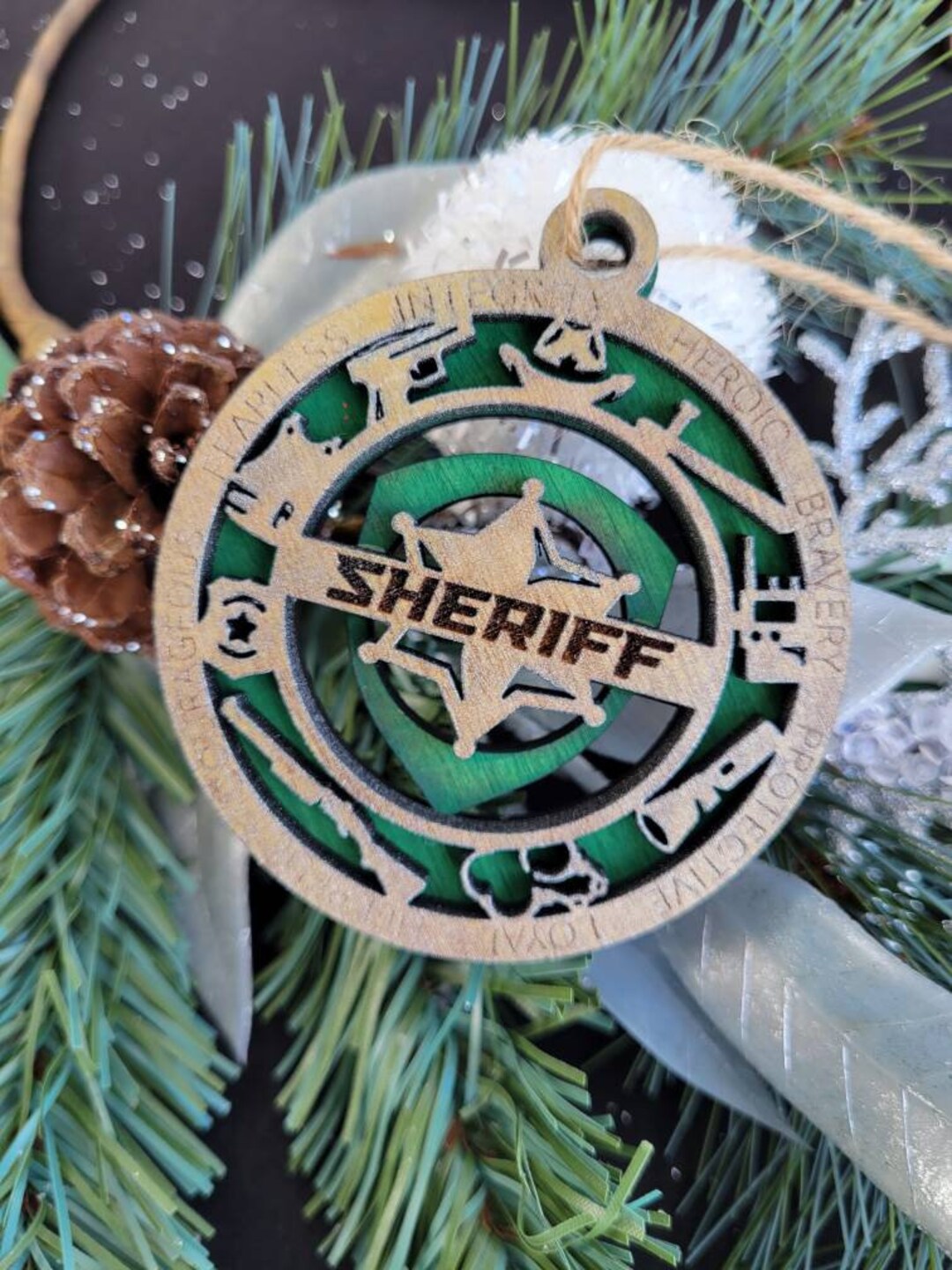 Sheriff Christmas Ornament| Custom Sheriff Ornament| Christmas Ornament ...