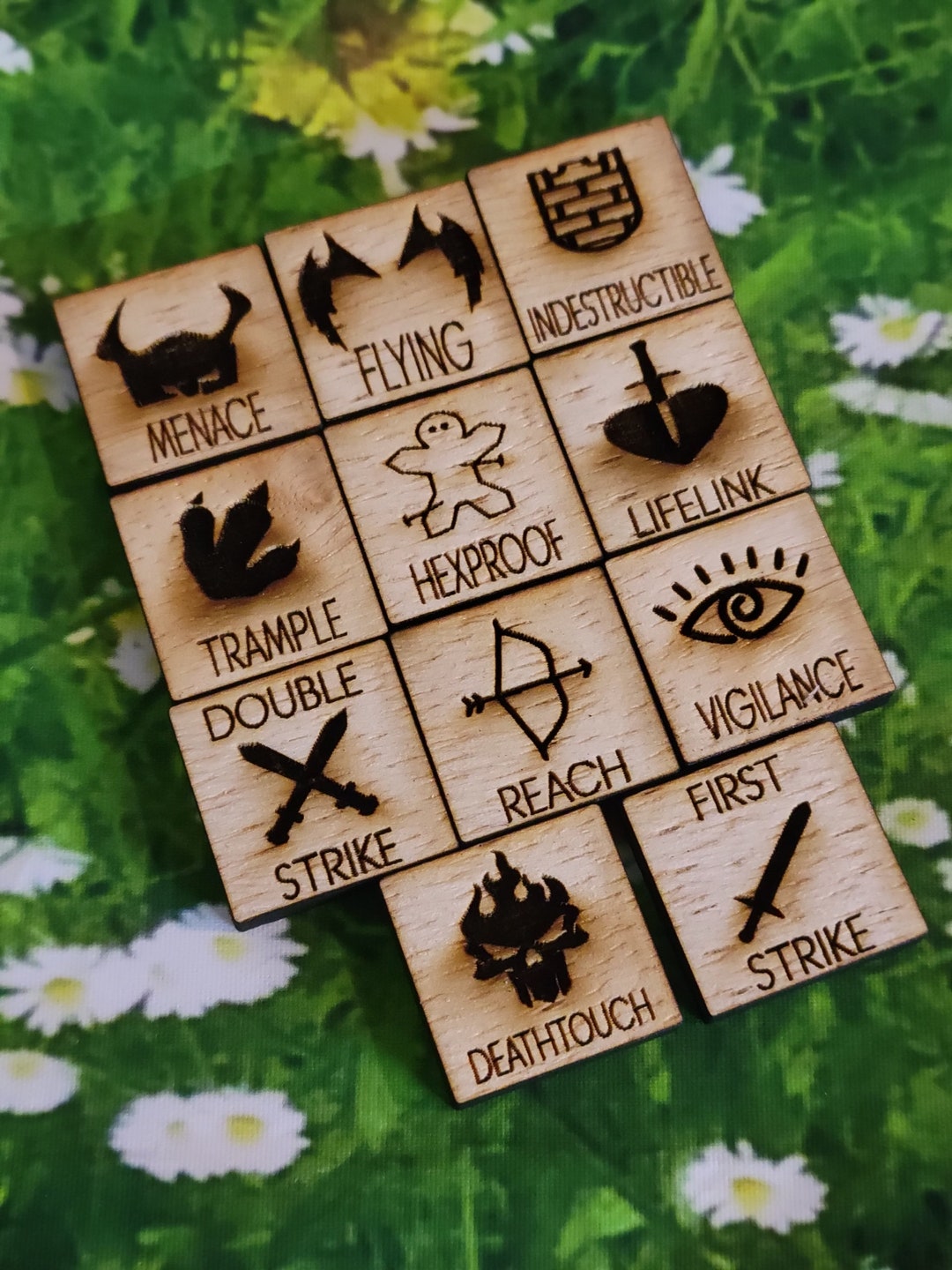 MTG Wooden Tokens for Gameplay | Magic Keyword Counters | Card Game ...