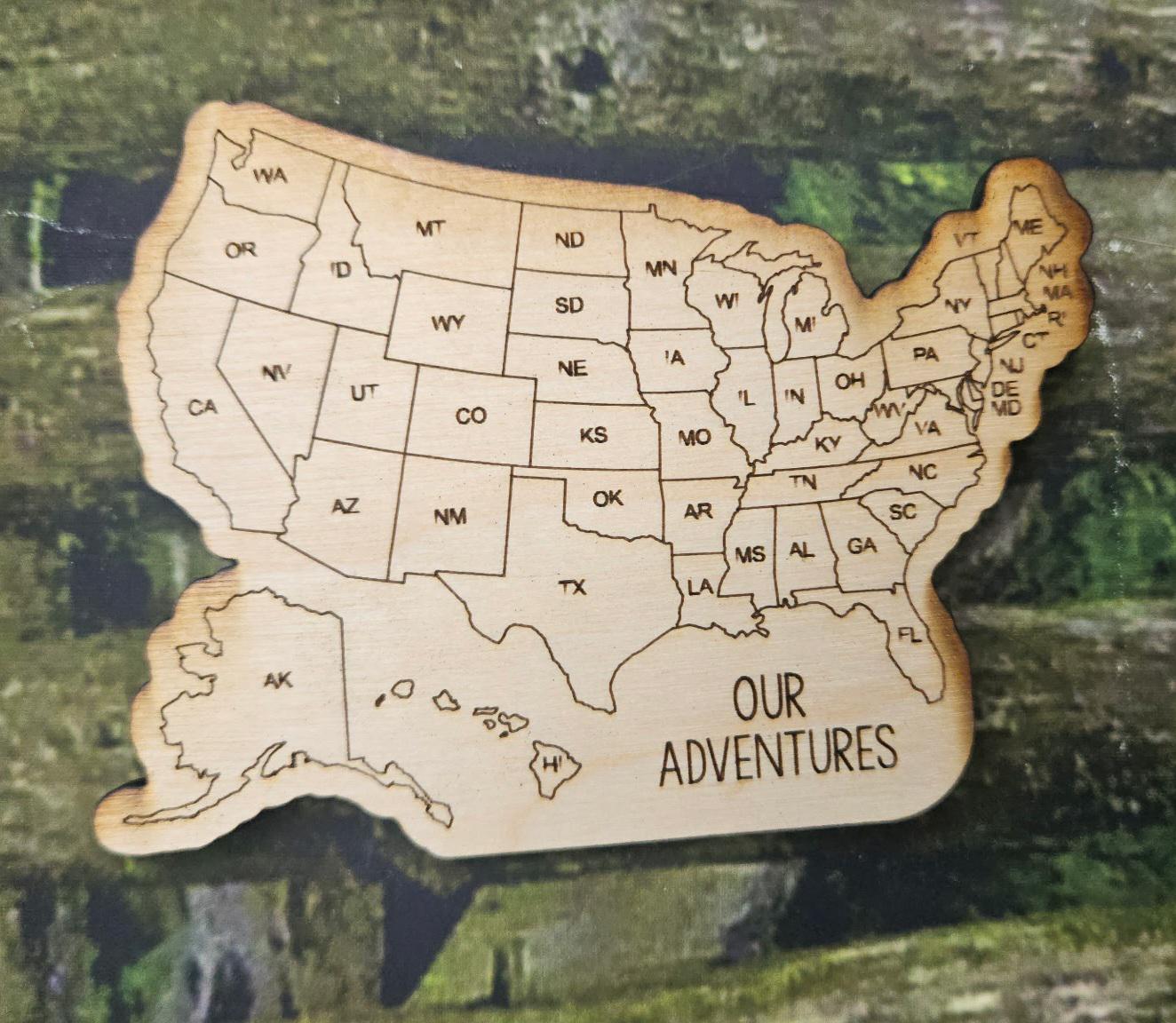 Custom USA Map Magnet or Ornament | Personalized State Travel Tracker ...