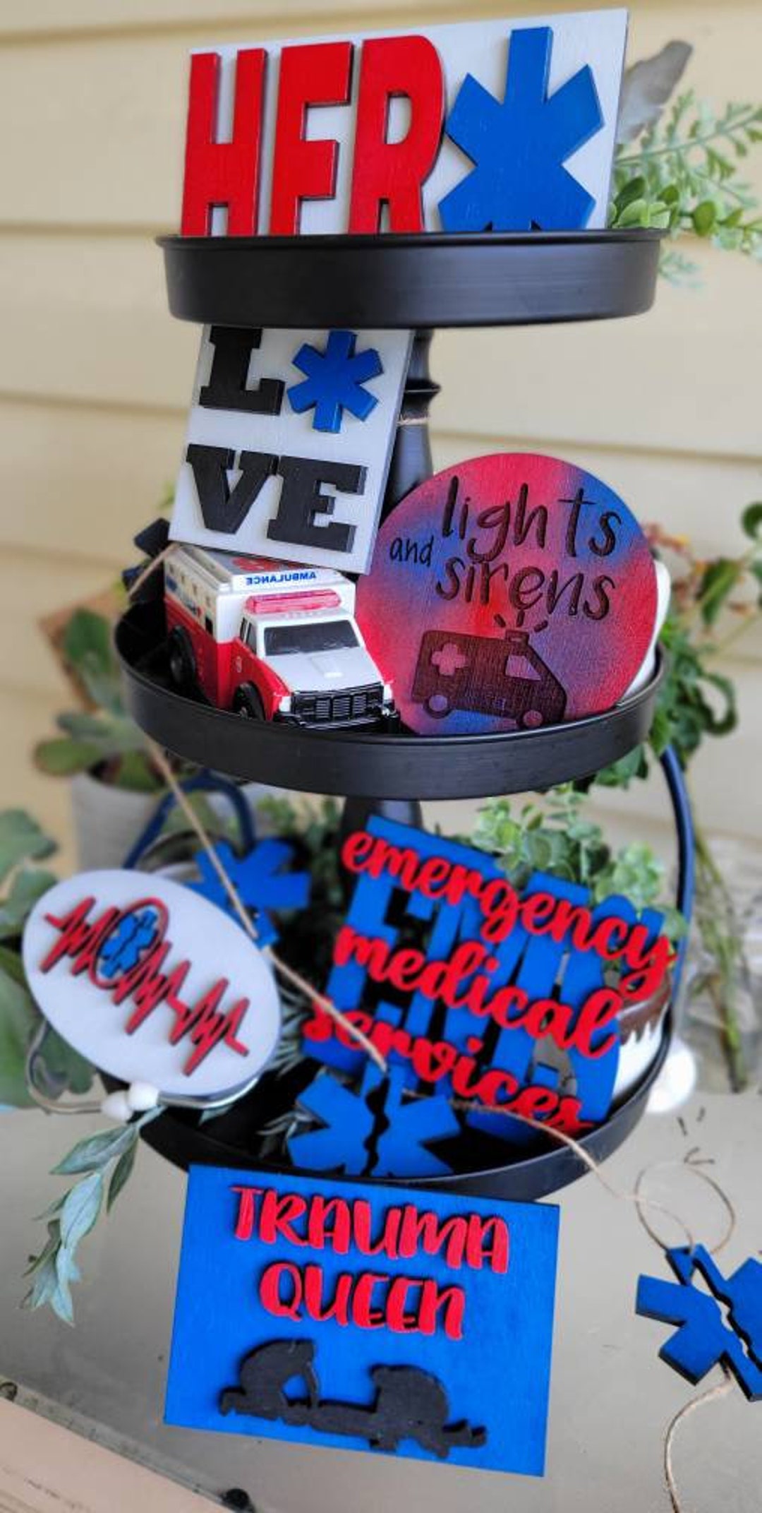 EMS Emergency Medical Services Tiered Tray | EMT Tiered Tray Signs | 3D ...