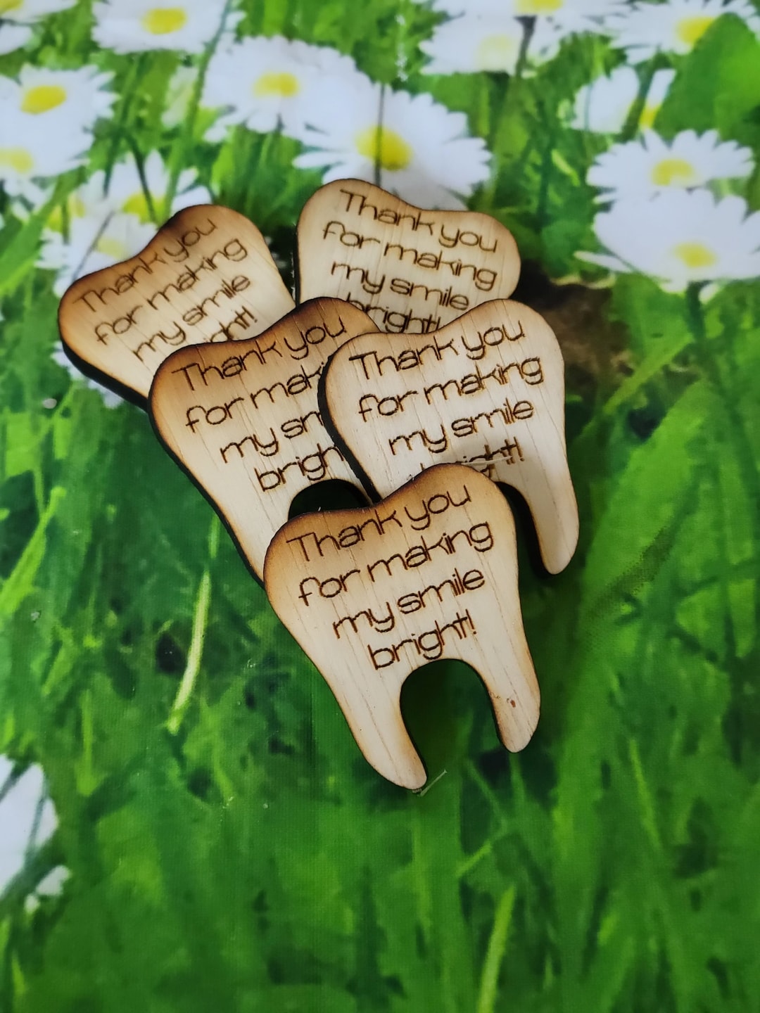Dentist Thank You Wooden Teeth Tokens | Dentist and Dental Hygienist ...