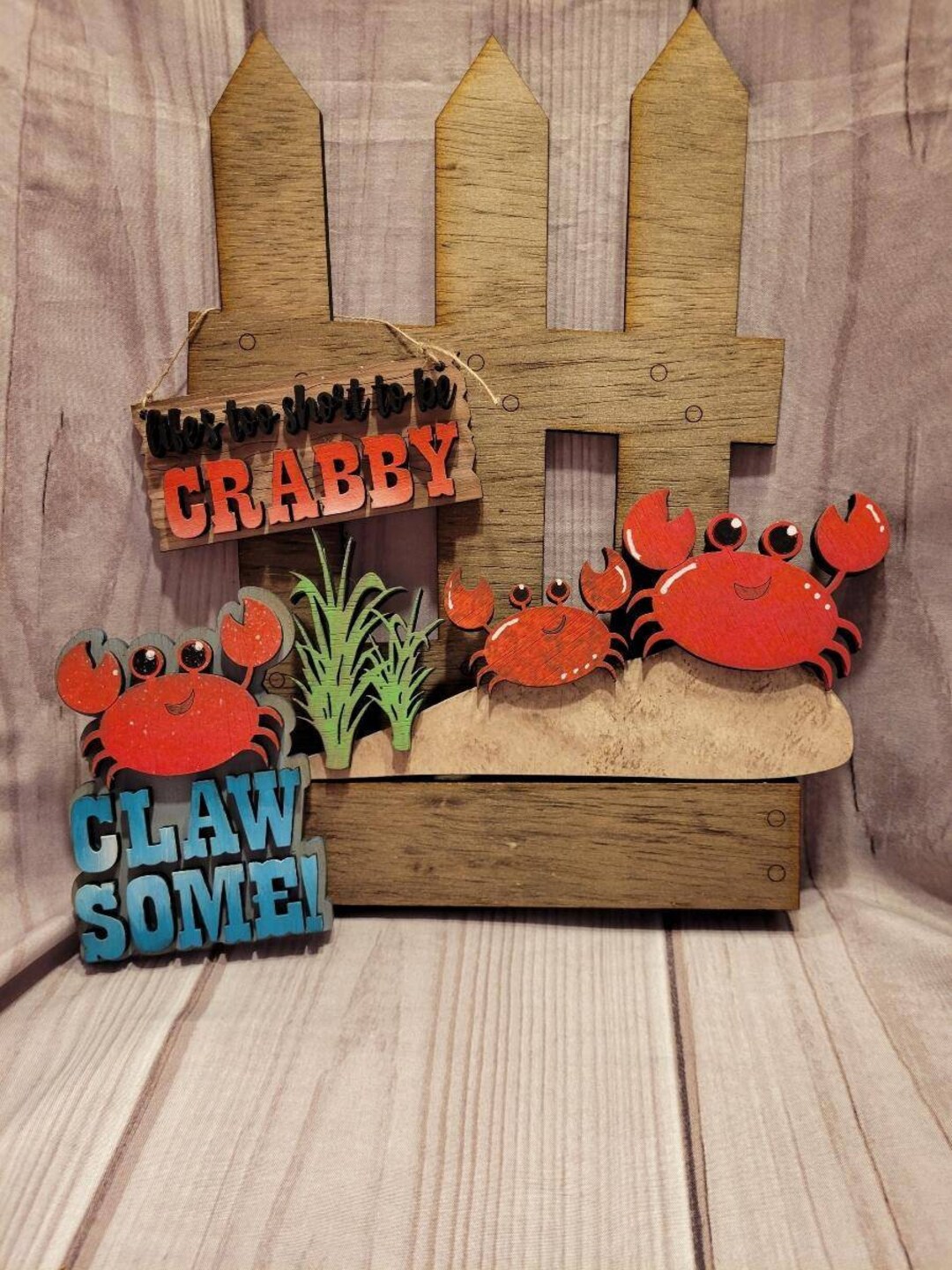 Life's Too Short Crabby Interchangeable Fence | Holidays and Seasons ...