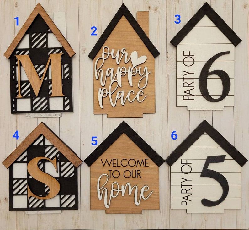 Custom Wooden Standing Houses | 3 House Set With Base | 6 House Options ...