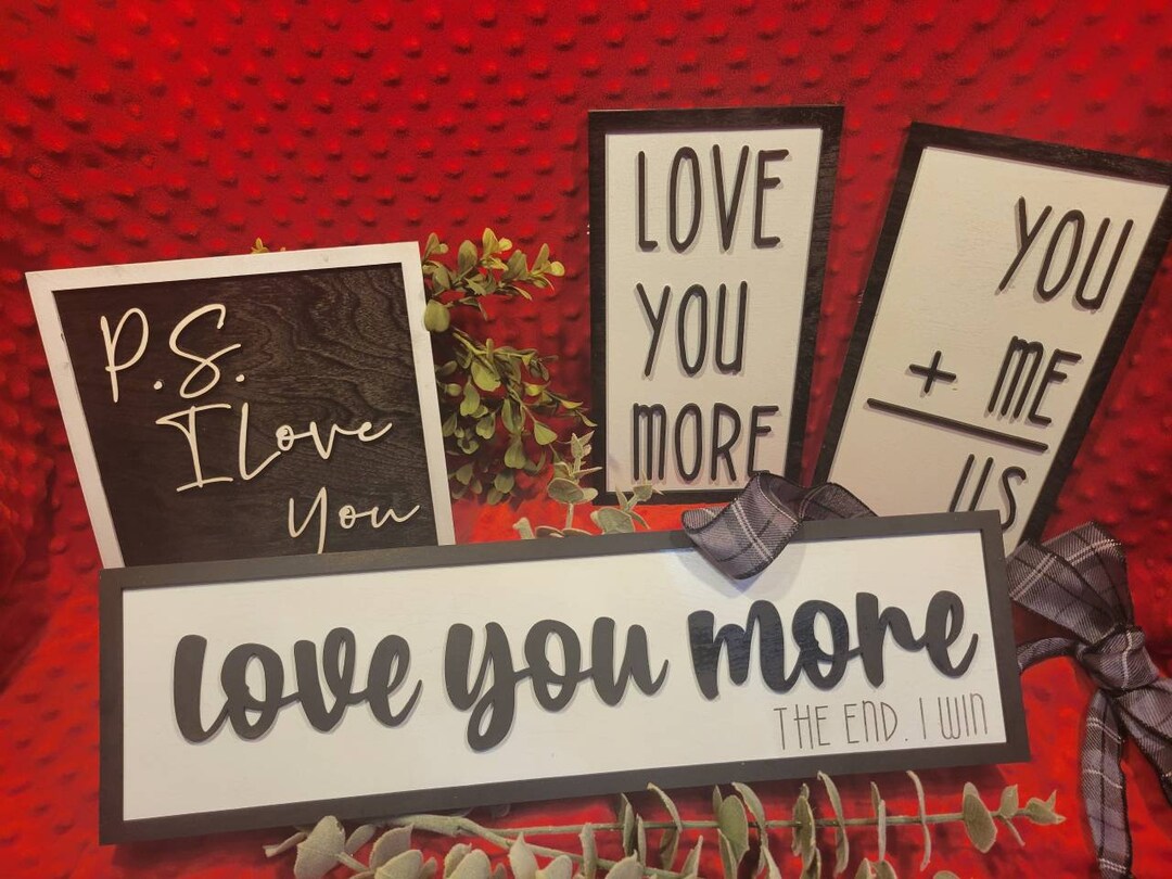 Love You Wall Décor Love You More PS I Love You Couple Décor ...