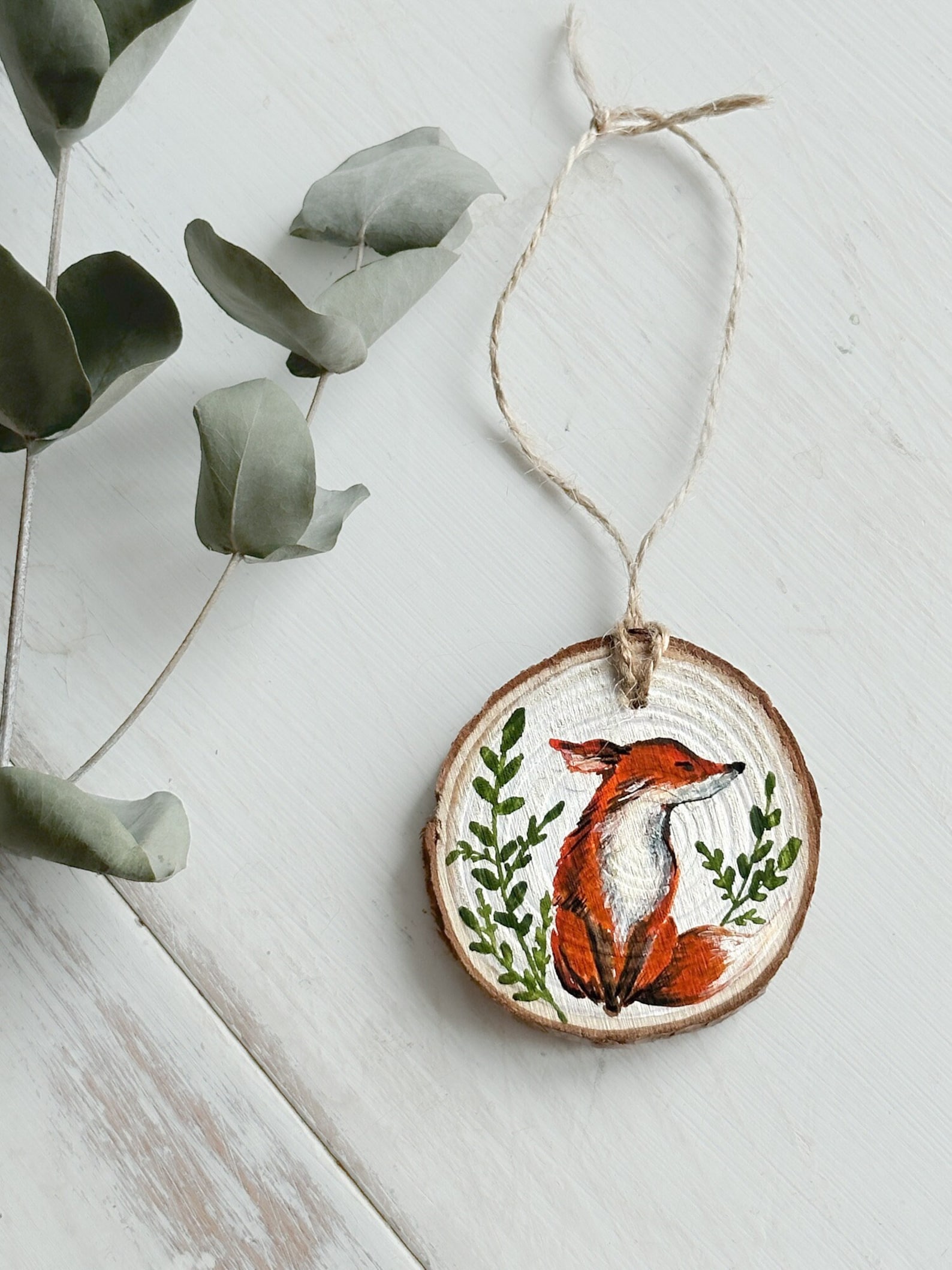 Fox Wood Slice | Fox Ornament | Autumn Decoration | Fox Decor | Wood ...