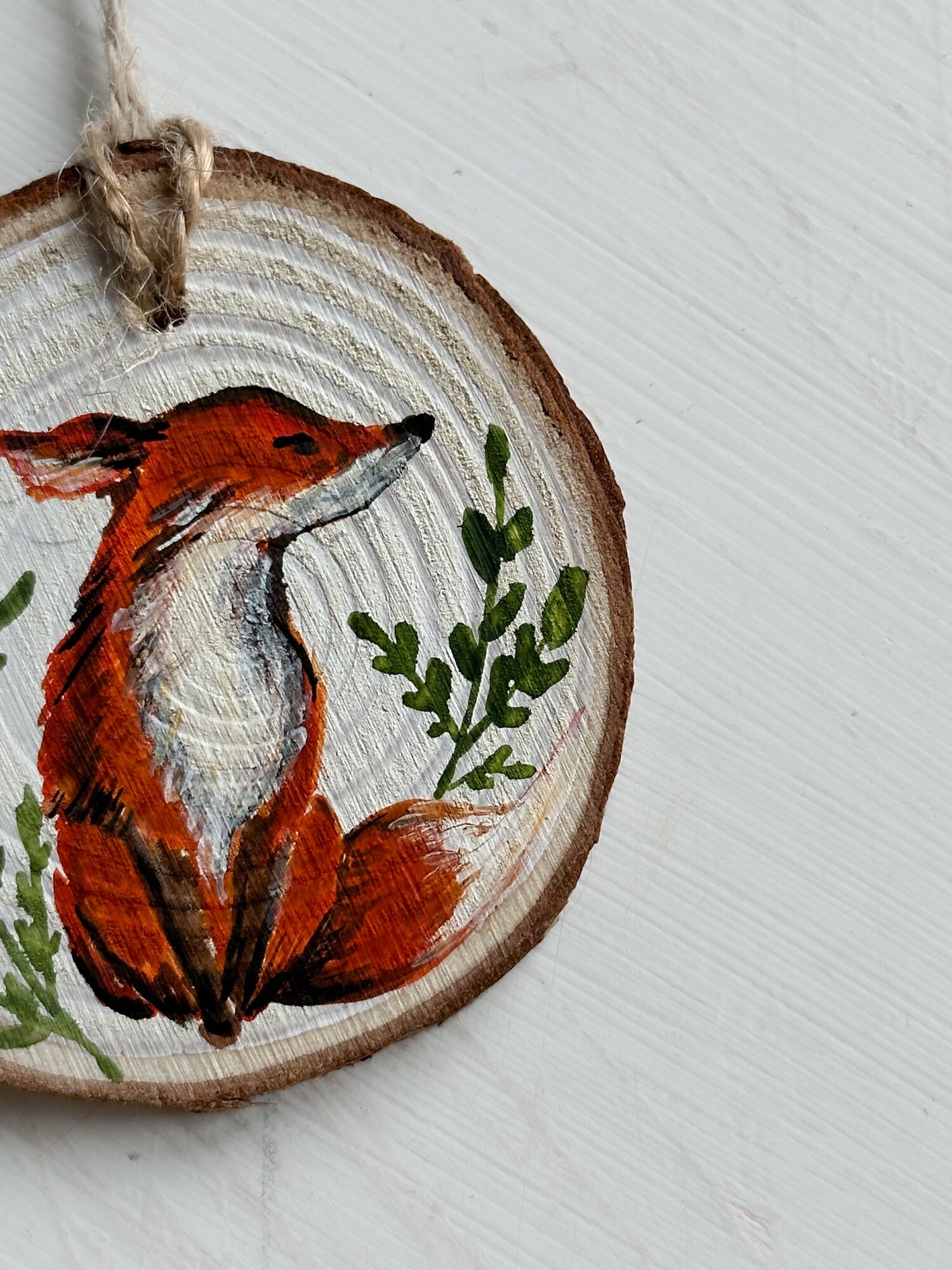 Fox Wood Slice | Fox Ornament | Autumn Decoration | Fox Decor | Wood ...