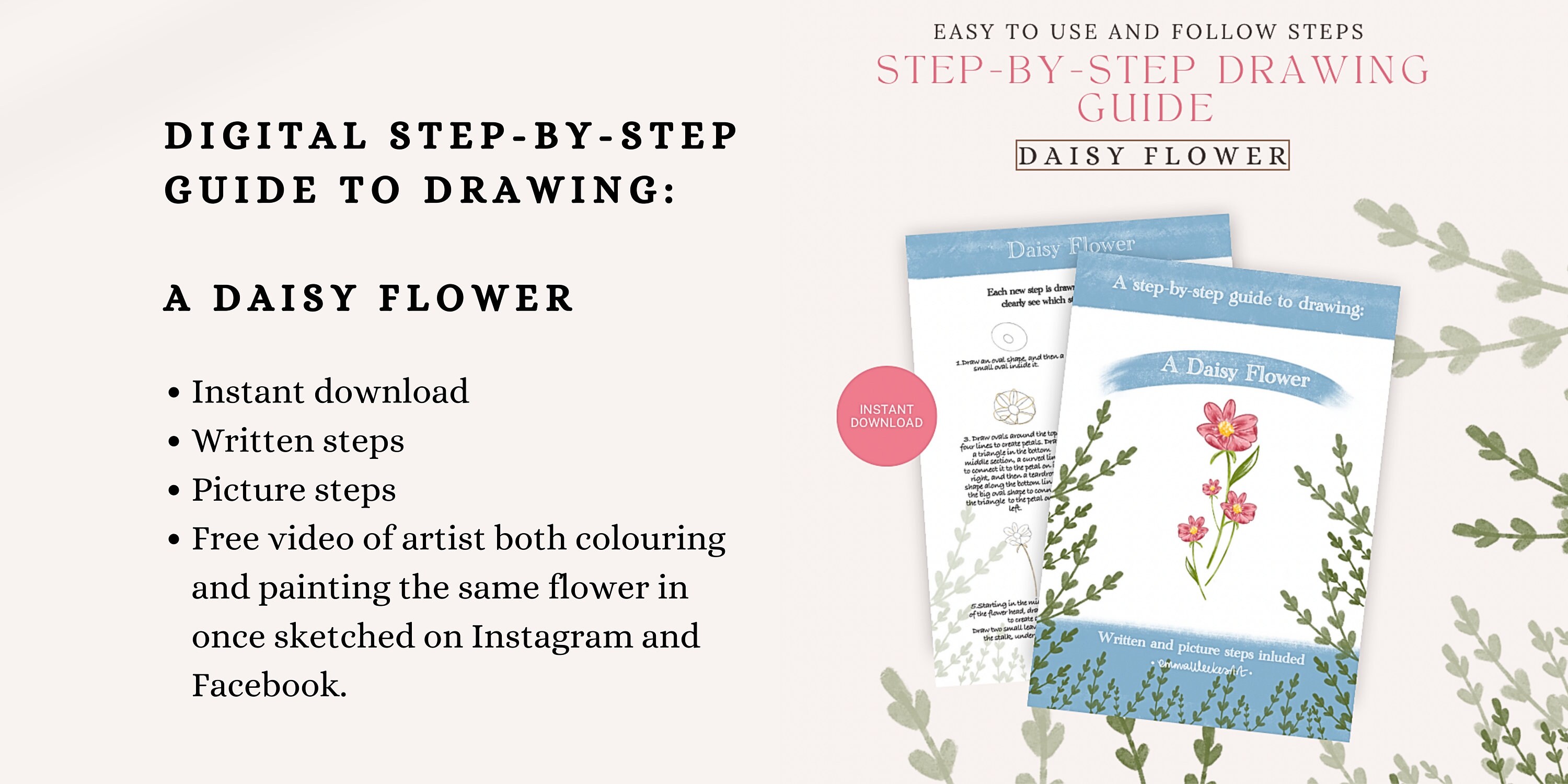 Flower Drawing Guide | How to Draw a Flower | Digital Step-by-step ...