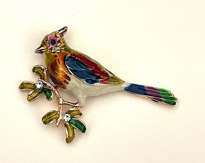 Vintage Adorable Exotic Bird Brooch Pin Enamel BX66 - Etsy