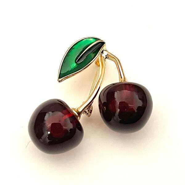 Cherry Brooch - Etsy