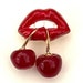 100% Handmade 3D Lip Brooch: Special Design Swarovski Crystal Bead ...