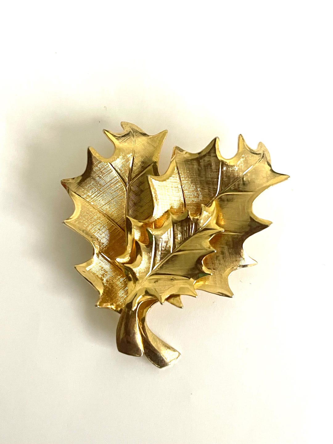 Vintage Gold Trio Leaf Ovelapping Brooch Pin SL84 - Etsy