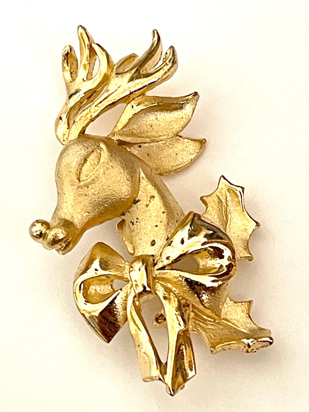 Vintage Gold Reindeer Brooch Pin Jewelry WG52 - Etsy