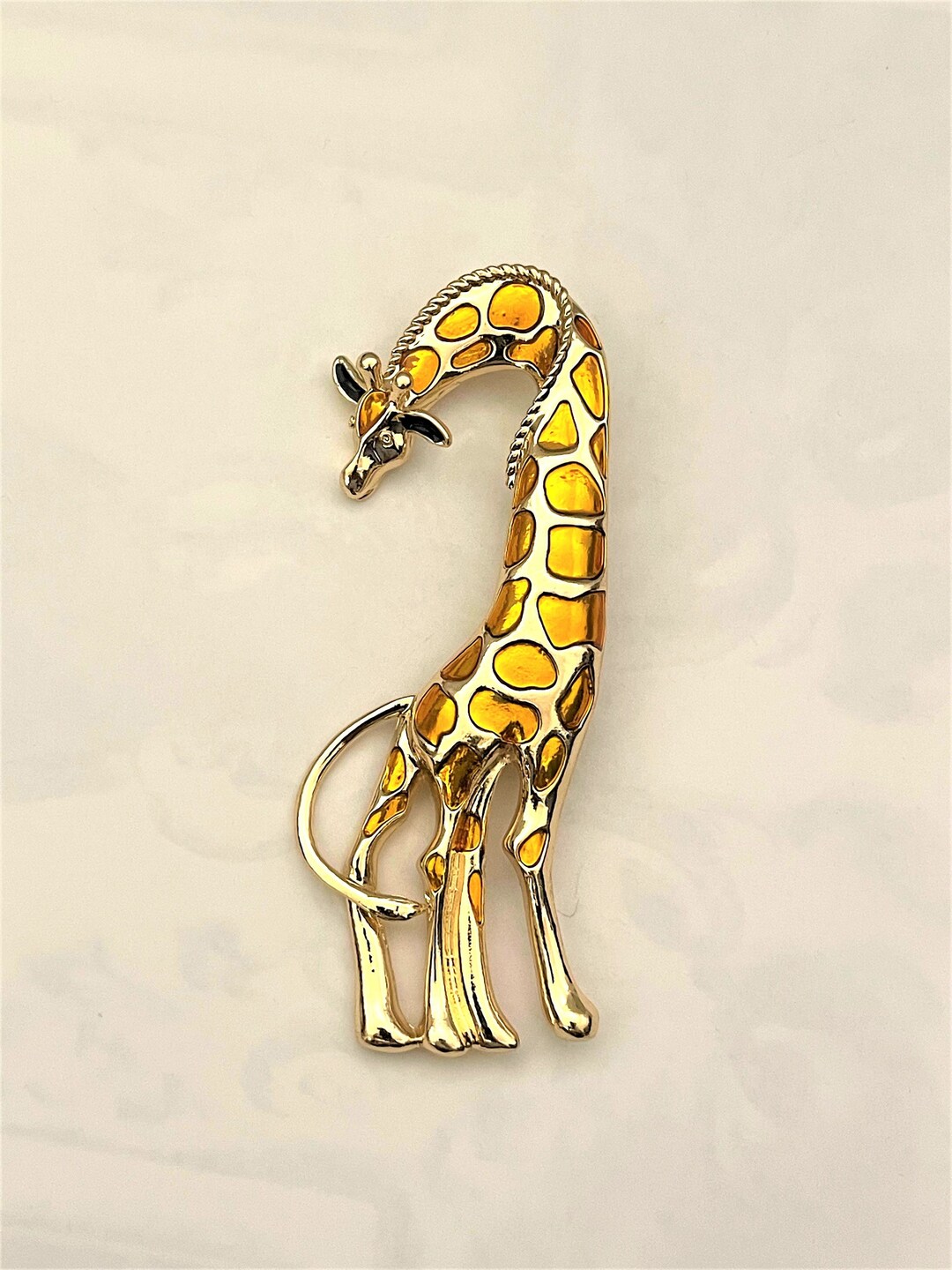 Adorable Huge Giraffe Gold/ Yellow Gold Brooch Pin or Pendant Jewelry ...